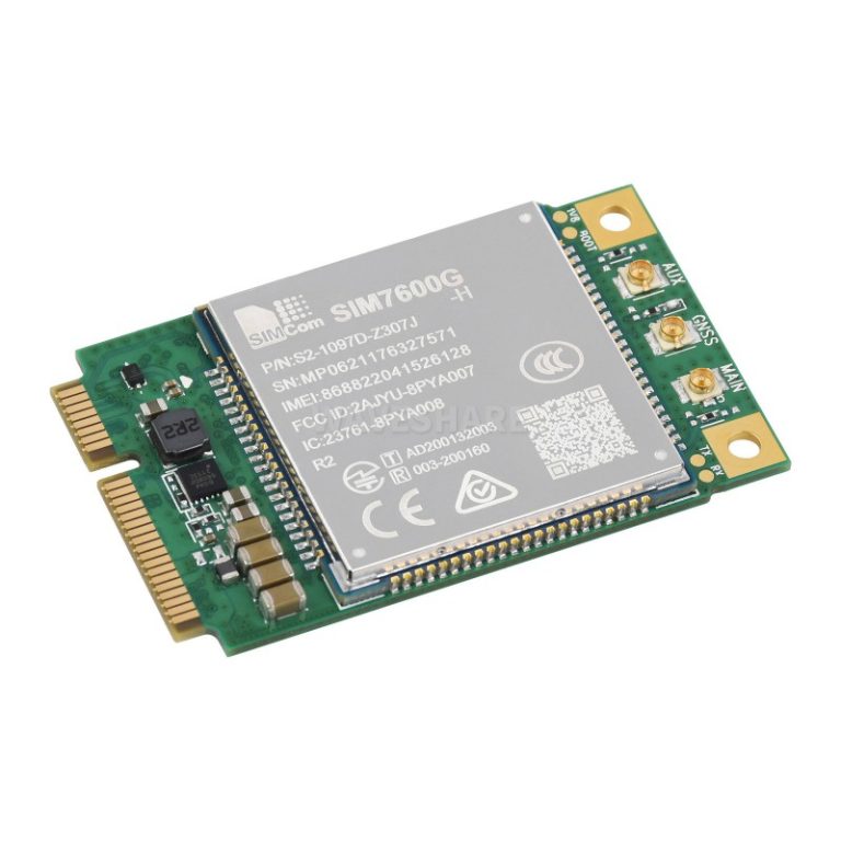 SIMCOM SIM7600G-H-M.2 4G LTE Cat-4 PCIE module • RaspberryPi.dk